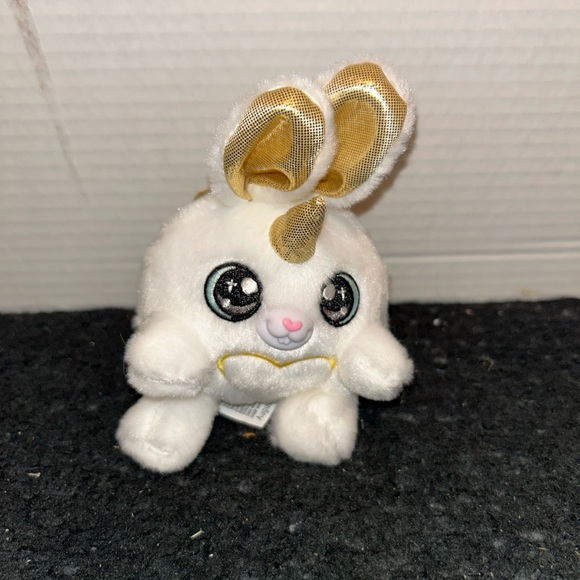 Toys | Zuru Rainbowcorn Plush White Bunny Rabbit Gold Ears Heart Belly ...